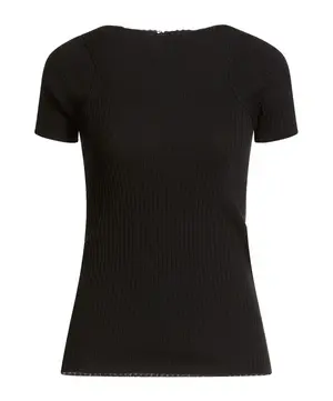 Sportmax Ribbed Knit T-shirt - Black