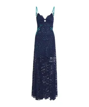 Rabanne Eyelet-devoré Lace Maxi Dress - Black