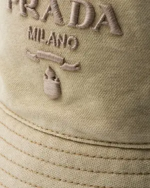 Prada Embroidered Logo Bucket Hat