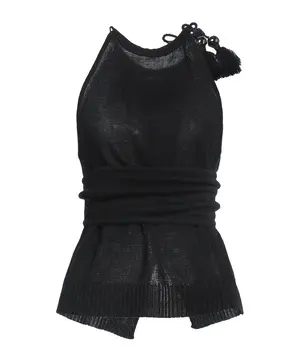 Max Mara Sleeveless Crew Neck Knit Top - Black