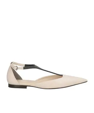 Brunello Cucinelli Real Leather Flat Sole Sandals - Nude