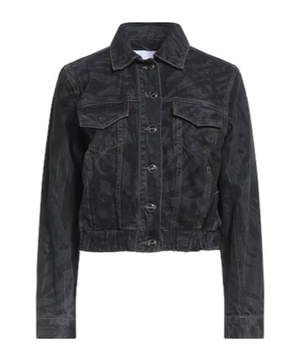 GANNI Logo Denim Jacket - Black