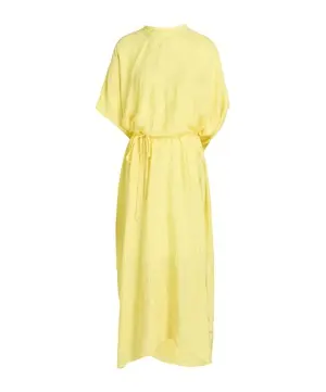 Balenciaga Short-sleeve Belted Long Dress