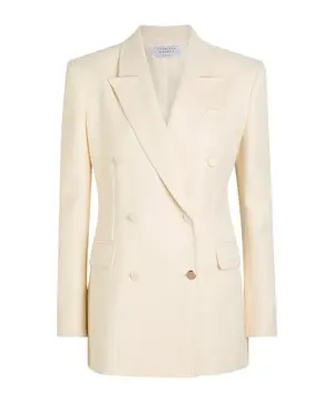 Gabriela Hearst Double-breasted Silk And Wool-blend Blazer - White