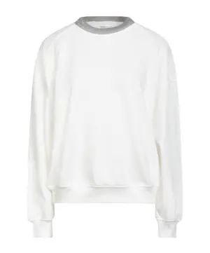 Brunello Cucinelli Solid Color Crew Neck Sweatshirt - White