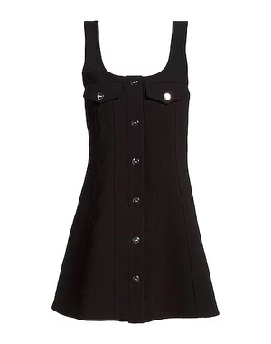 GANNI Sleeveless Solid Color Dress - Black