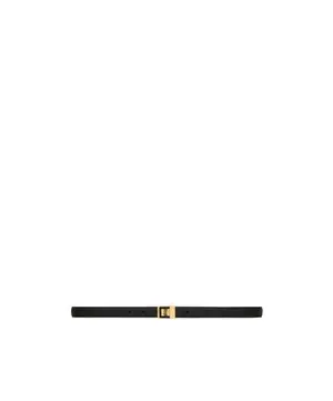 Saint Laurent Saint Laurent La 66 Buckle Skinny Belt Black