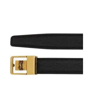 Saint Laurent La 66 Buckle Skinny Belt - Black