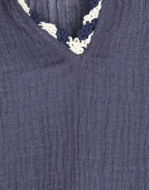 Tory Burch Gauze Top With Appliqué And Lace Trims - Blue