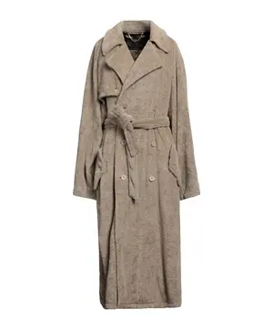 Balenciaga Solid Color Long Trench Coat - Nude