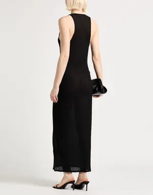 Saint Laurent Ribbed Jersey Sleeveless Maxi Dress