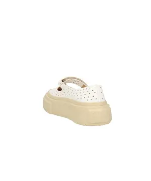 MAISON MARGIELA White Perforated Leather Mary Jane Wedge Heels