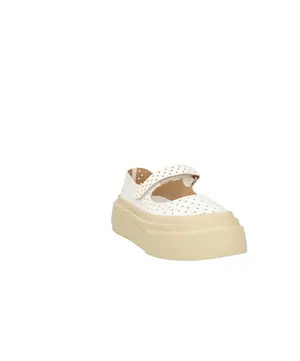 MAISON MARGIELA White Perforated Leather Mary Jane Wedge Heels