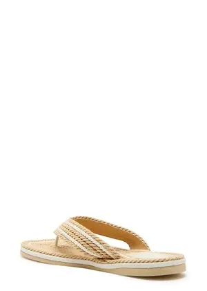 Chloé Hand-braided Leather Strap Slide Sandals
