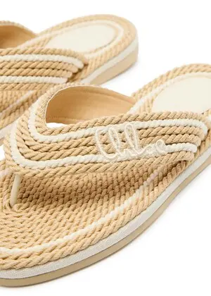 Chloé Hand-braided Leather Strap Slide Sandals