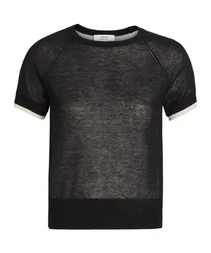 Vince Double-layered Fine-knit Cotton-blend T-shirt