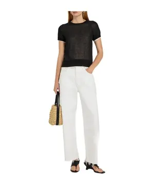 Vince Double-layered Fine-knit Cotton-blend T-shirt