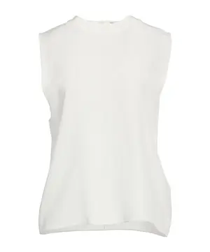 Saint Laurent Solid Color Sleeveless Top - White