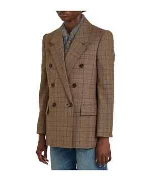 Chloé Checked Double-breasted Wool Blazer