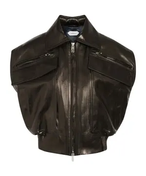 Versace Leather Vest - Black