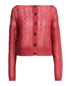Brunello Cucinelli Solid Color Lightweight Knit Cardigan - Red