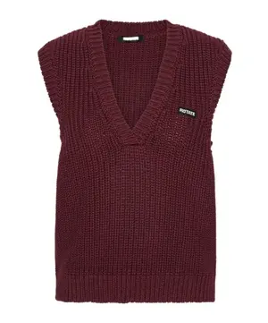 ROTATE BY BIRGER CHRISTENSEN V-neck Knitted Vest - Red