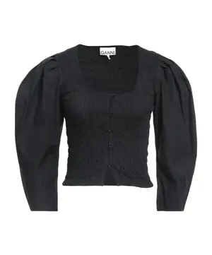 GANNI Pleated Long Sleeve Top