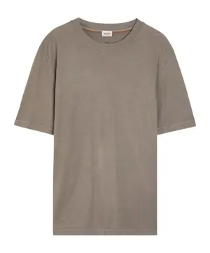 TOD'S Ribbed Cotton T-shirt - Gray