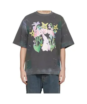We11Done Dirty Print Crew Neck T-shirt