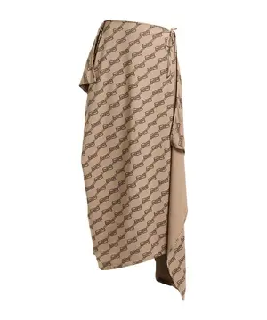 Balenciaga Logo Print Wrap Skirt