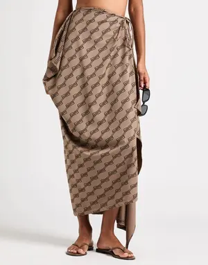 Balenciaga Logo Print Wrap Skirt