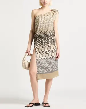 Brunello Cucinelli Colorful Woven One-shoulder Dress