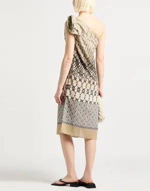 Brunello Cucinelli Colorful Woven One-shoulder Dress