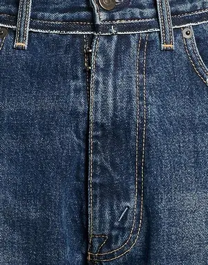 MAISON MARGIELA Dark Wash Distressed Straight-leg Jeans