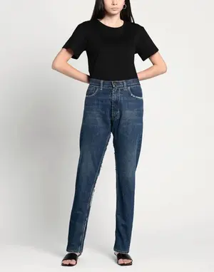 MAISON MARGIELA Dark Wash Distressed Straight-leg Jeans