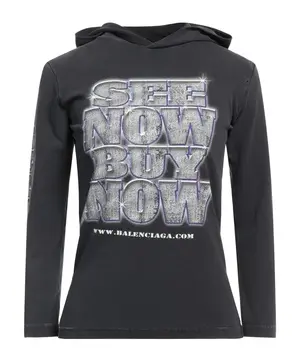 Balenciaga Printed Hooded Long-sleeve T-shirt