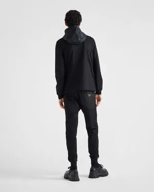 Prada Technical Cotton And Re-nylon Hooded Cardigan