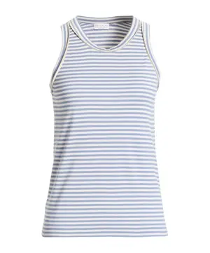 Brunello Cucinelli Striped Sleeveless Top - White