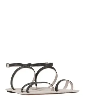 Brunello Cucinelli Embellished Leather Flat Sandals