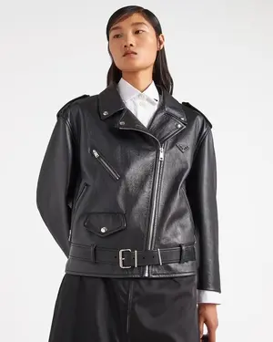 Prada Nappa Leather Biker Jacket