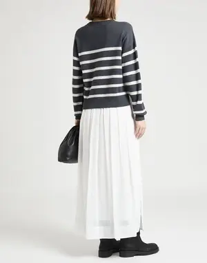 Brunello Cucinelli Striped Lightweight Cashmere Sweater