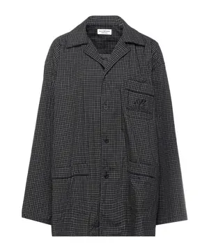Balenciaga Plaid Long-sleeve Shirt - Black