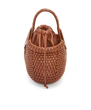 Loewe Mini Diamond Round Basket Bag In Calfskin