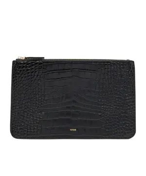 TOTÊME Crocodile Pattern Leather Clutch Bag