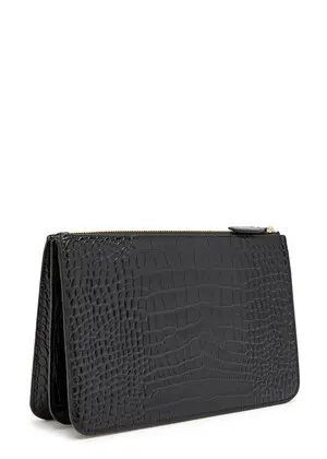 TOTEME Crocodile Pattern Leather Clutch Bag