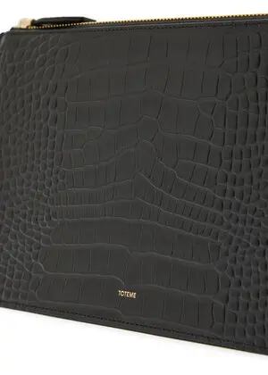 TOTEME Crocodile Pattern Leather Clutch Bag