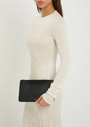 TOTEME Crocodile Pattern Leather Clutch Bag