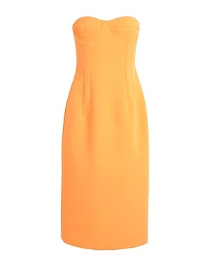 MAXCO. Sweetheart Neckline Sleeveless Midi Dress - Orange