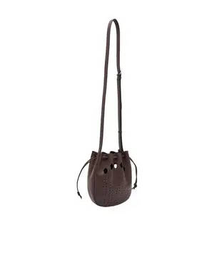 Valentino Garavani Perforated Grained Leather Cross-body Bag - Black