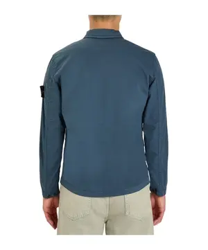 Stone Island Logo-appliquéd Stretch-cotton Overshirt